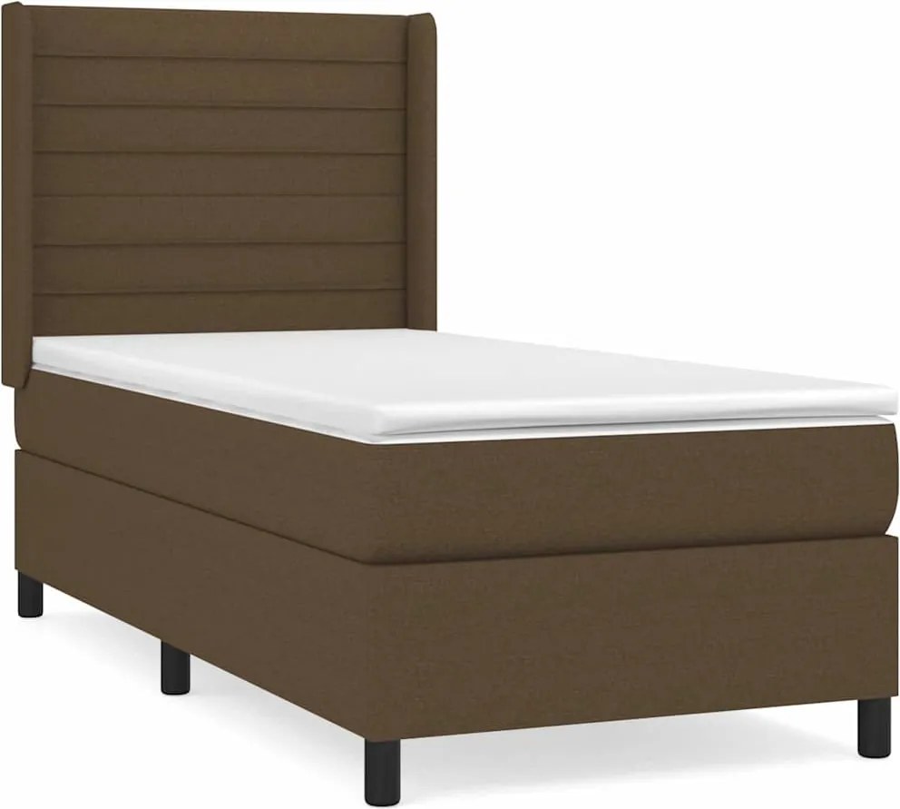 Box spring postel s matrací tmavě hnědá 100 x 200 cm textil 3131492