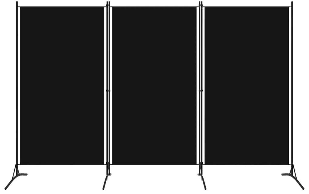 3dílný paraván černý 260 x 180 cm 320734