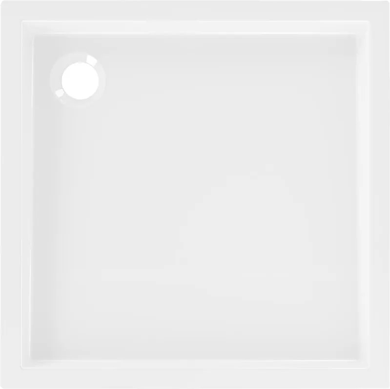 Mexen Flow+ sprchová vanička čtvercová 80 x 80 cm, bílý lesk - 46S108080H
