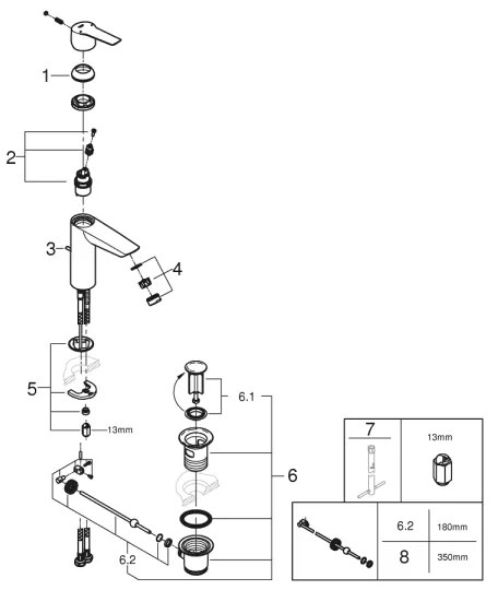GROHE 234552432 - Umyvadlová baterie START 192 mm černá