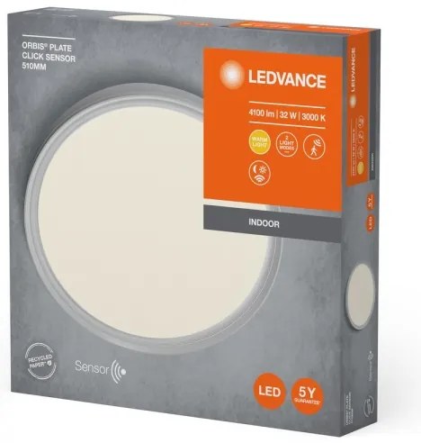 Ledvance - LED Stropní svítidlo se senzorem PLATE LED/32W/230V 3000K