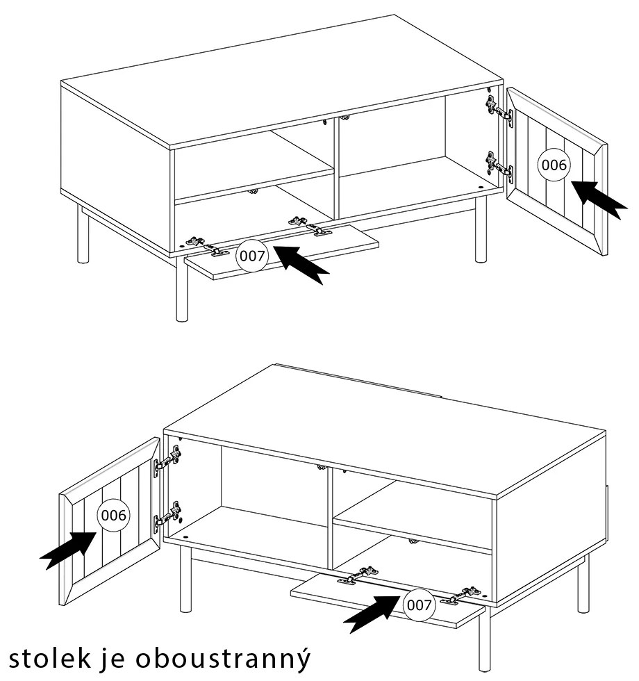 SAORI | konferenční stolek ST | 106x63,6 cm | dub cremona
