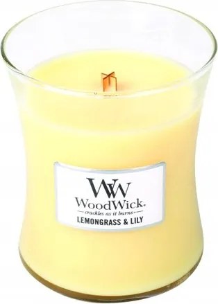 WoodWick střední svíčka Lemongrass & Lily 275 g