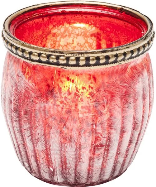 KARE DESIGN Sada 4 ks − Svícen na čajovou svíčku Medina 7 cm červený
