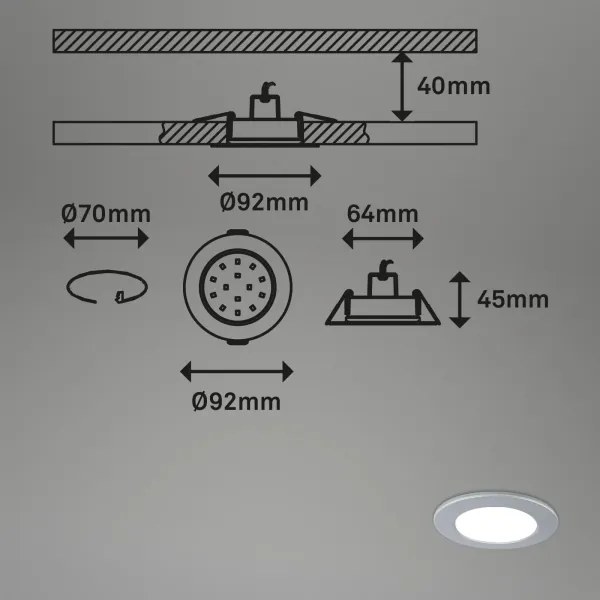 Briloner - SADA 3x LED Stmívatelné koupelnové svítidlo LED/4,8W/230V IP65