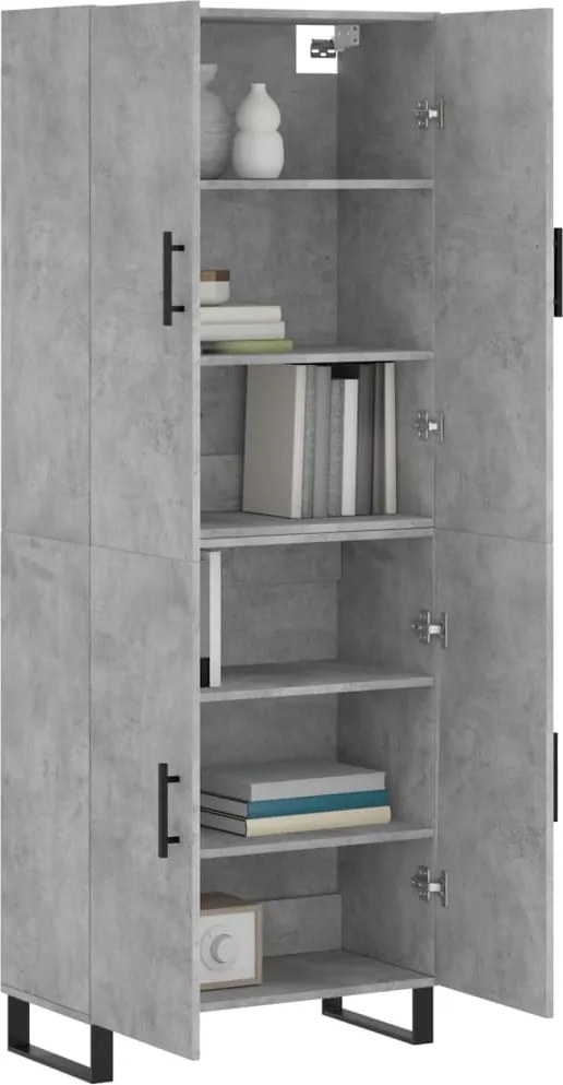 Skříň highboard betonově šedá 69,5x34x180 cm kompozitní dřevo 3195703