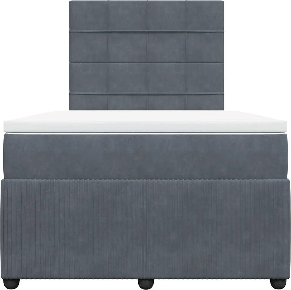 Box spring postel s matrací tmavě šedá 120 x 200 cm samet 3294611
