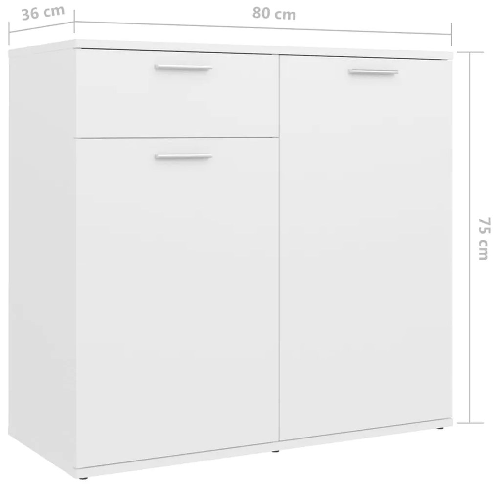 vidaXL Marketos Příborník bílý 160 x 36 x 75 cm kompozitní dřevo
