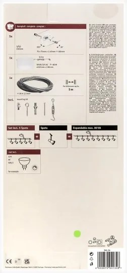 Paulmann 94134 - SADA 5xGU5,3/10W Bodové svítidlo MAC 230V bílá