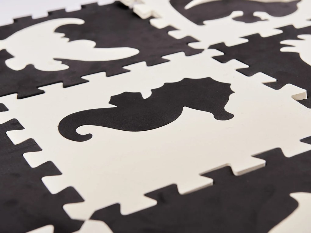 Creative Corner Pěnové puzzle podložka / ohrádka pro děti 25 kusů černá a bílá