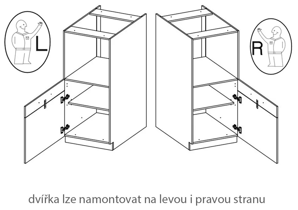 VIGO d | vysoká skříňka 60DP-145 1F na vestavnou troubu | 60 cm | lancelot/dark wood | UNI dvířka