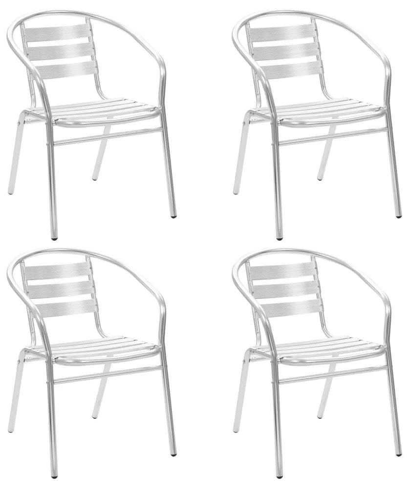 48708 vidaXL Stohovatelné zahradní židle 4 ks hliníkové