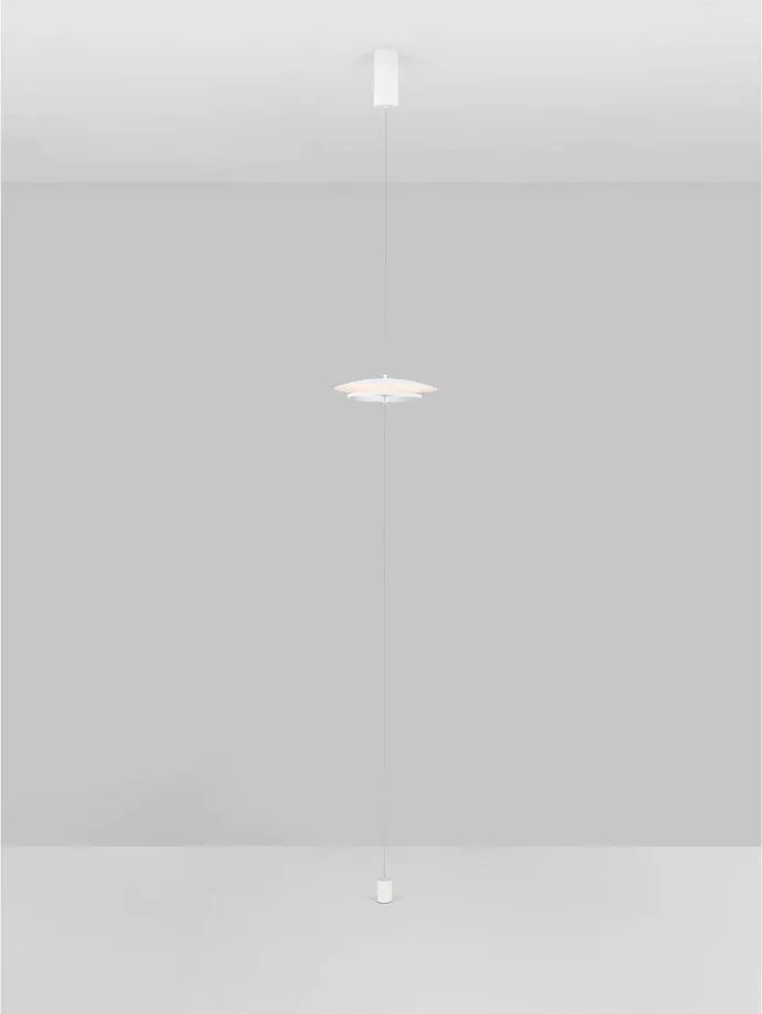 Matně bílá hliníková LED stmívatelná stojací lampa (výška 330 cm) Olos – Nova Luce