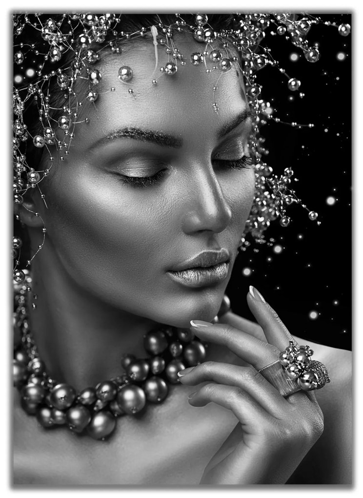 Malvis ® Obraz žena stříbrné odstíny Velikost: obdélník - 100x45 cm