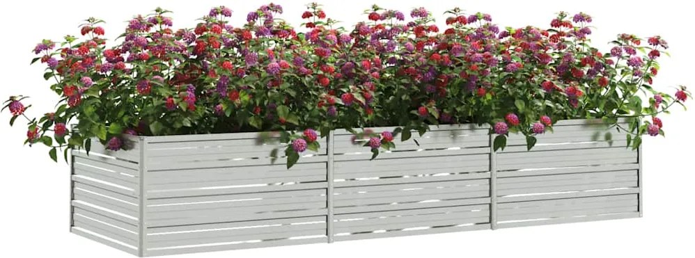 Zahradní vyvýšený záhon 240x80x45 cm pozinkovaná ocel stříbrný 316888