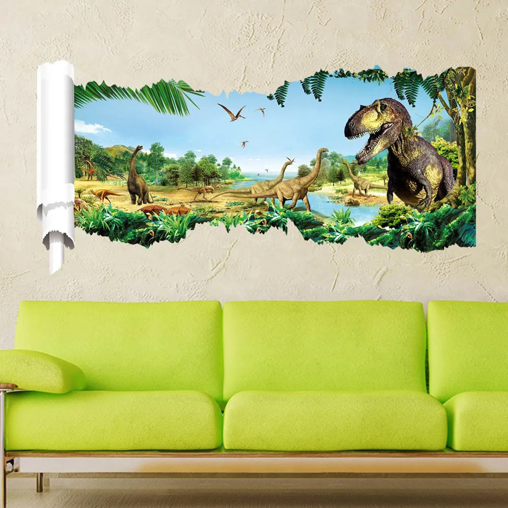 Živá Zeď Samolepka Dinosauři a Tyranosauři