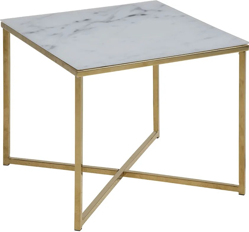 Design Scandinavia Konferenční stolek hranatý Alma, 50 cm, zlatá
