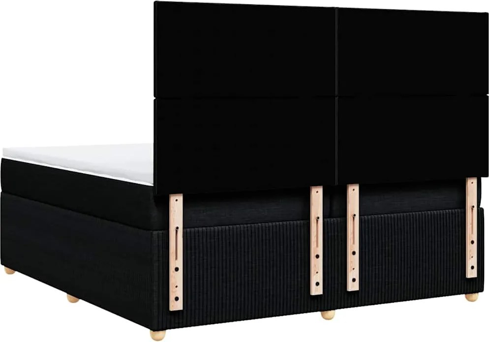 Box spring postel s matrací černá 200x200 cm textil 3292158