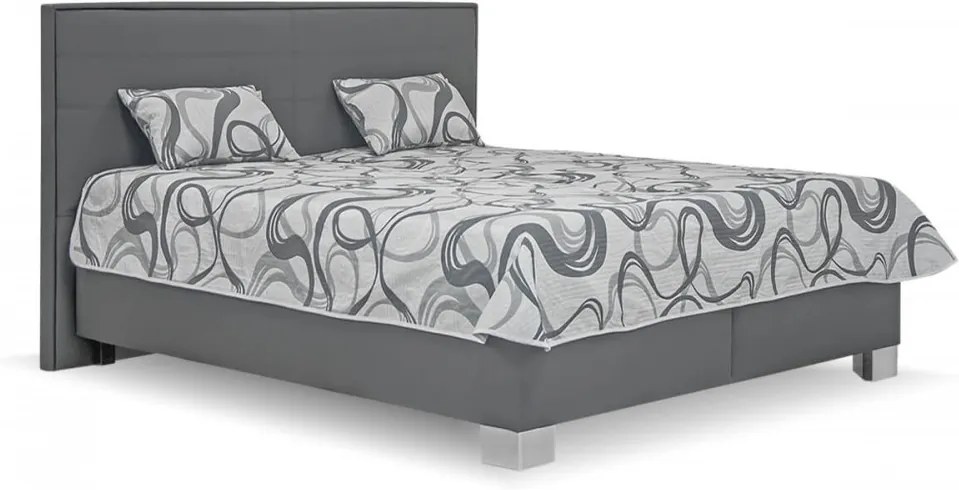 Čalouněná postel Grand, s úložným prostorem, 180x200, šedá BLANÁŘ