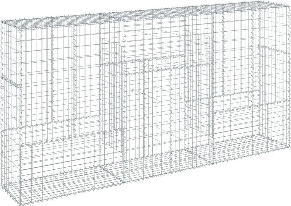 Gabionový koš s víkem 300 x 50 x 150 cm pozinkované železo 3295156