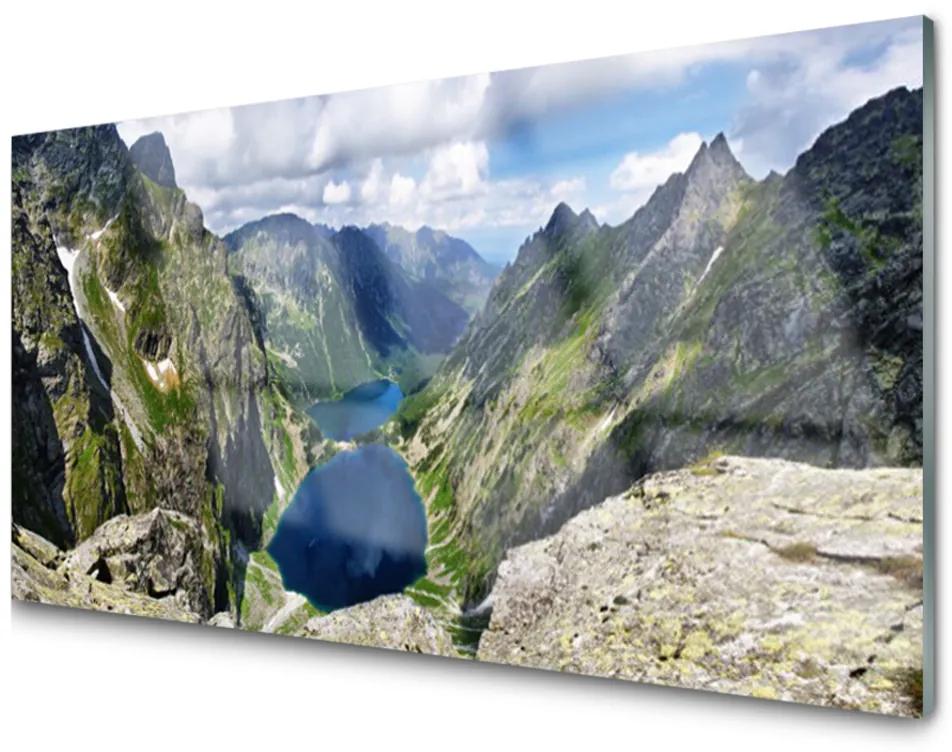 Skleněný obraz Hory Údolí Jezera Vrcholy
