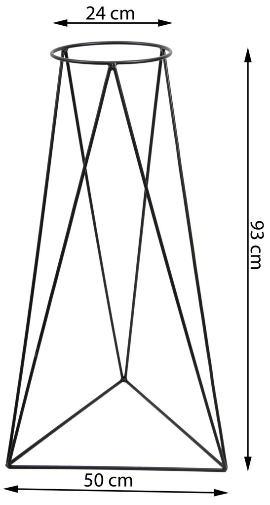 STOJAN NA KVĚTINÁČ TRIANGLE 90X50X24 CM ČERNÁ