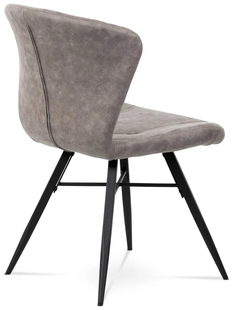Jídelní židle LEVIS B, lanýžová látka vintage/kov