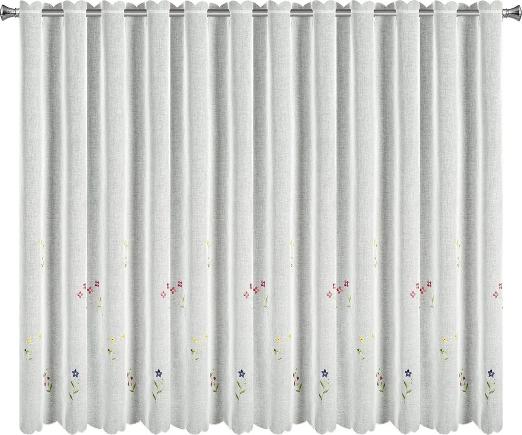 ZÁCLONA NA POUTKÁCH MARIKA 350X145 CM KVĚTY