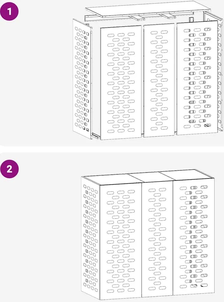 vidaXL Ochrana klimatizace Černá 110 x 50 x 105 cm Ocel [865911]