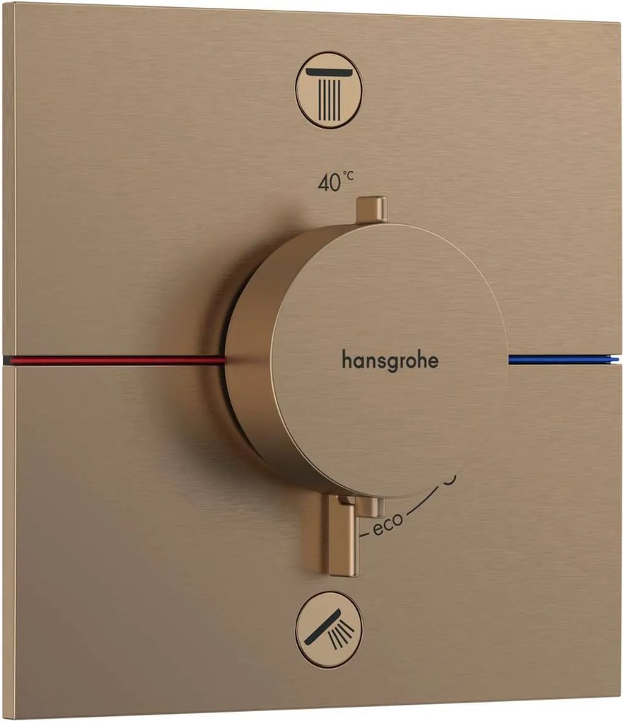 Hansgrohe ShowerSelect Comfort E - Termostatická baterie pod omítku, pro 2 spotřebiče, kartáčovaný bronz 15578140