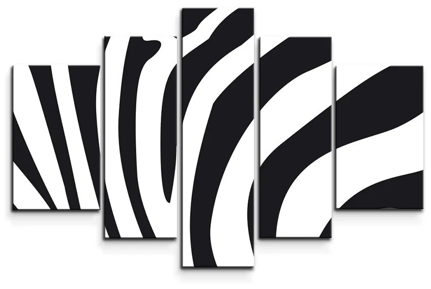 Sablio Obraz - 5-dílný Vzor zebry - 125x90 cm