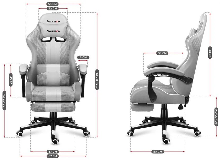 Huzaro Herní židle Force 4.7 s výsuvnou podnožkou - Růžová