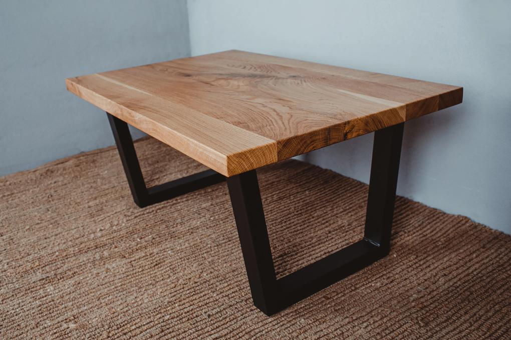 Wudboys Konferenční stolek Véčko Barva kovu: Bílá, Dřevo: Dub lamino - dle vzorníku, Rozměr: 900x600, moderní skandinávský styl