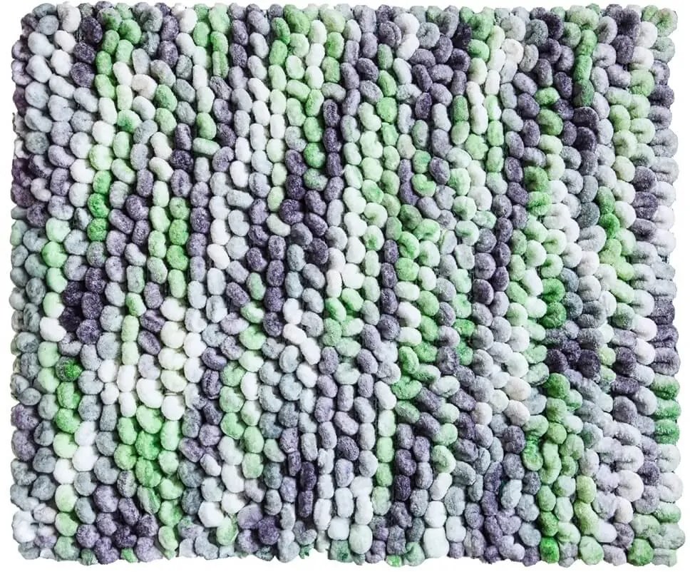 LineaDue PUNTO - Koupelnová předložka stříbrná limetková Rozměr: 55x65 cm