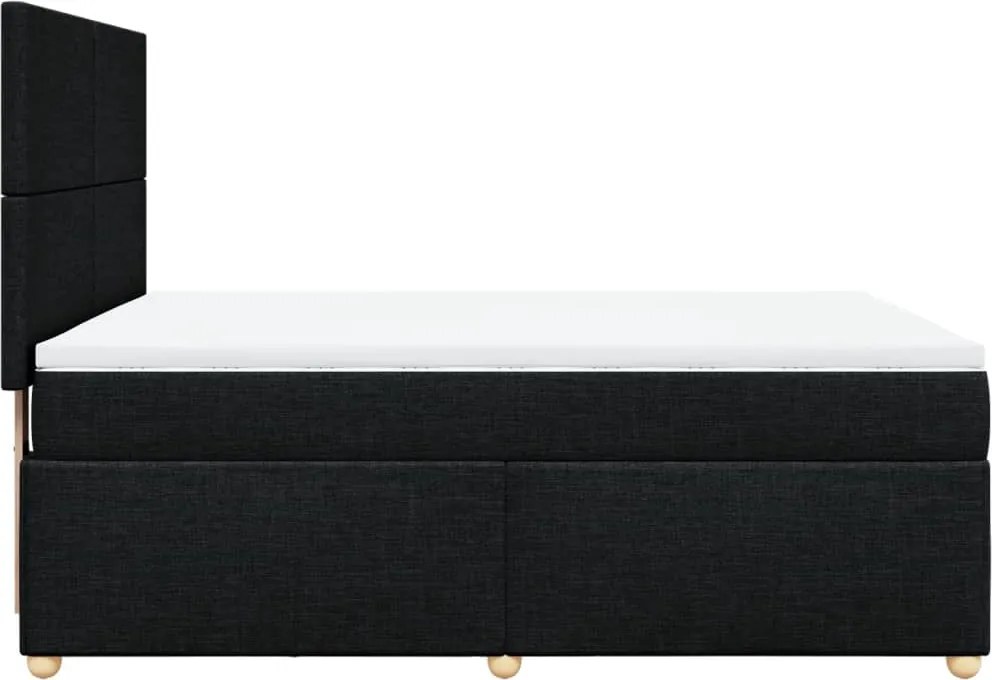 Box spring postel s matrací černá 160x200 cm textil 3291326