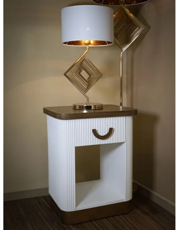 Designový noční stolek Tahigwa 48 cm bílý