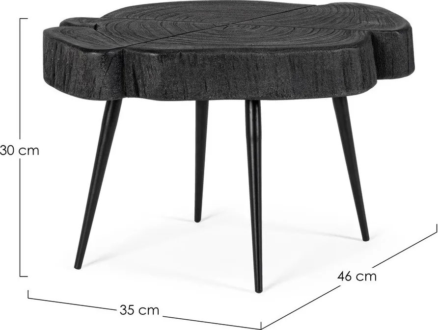 Černý konferenční stolek s deskou z akácie 35x46 cm Zakia – Bizzotto