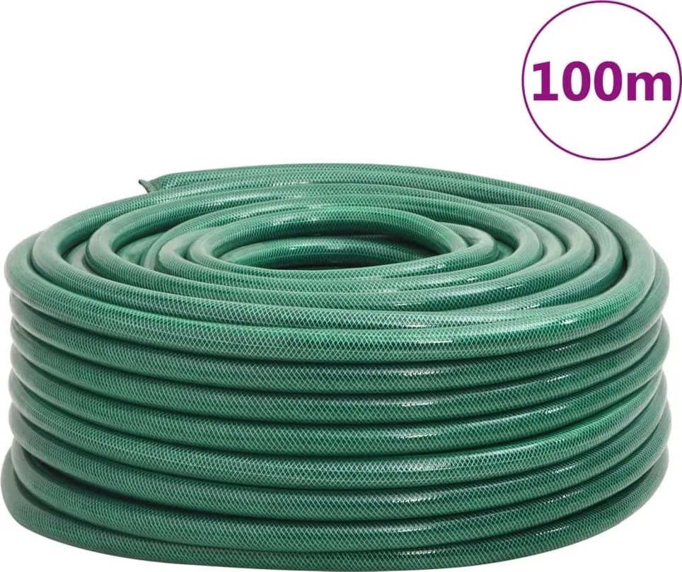 vidaXL Zahradní hadice zelená 1" 100 m PVC [154392]