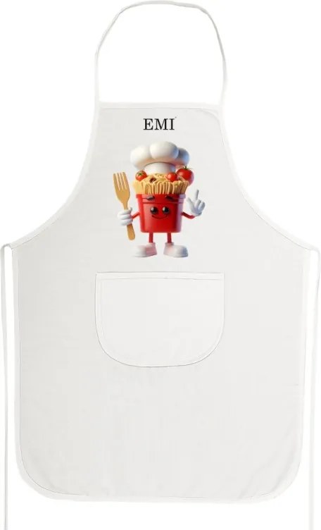 Kuchyňská zástěra Pasta EMI, Bílá
