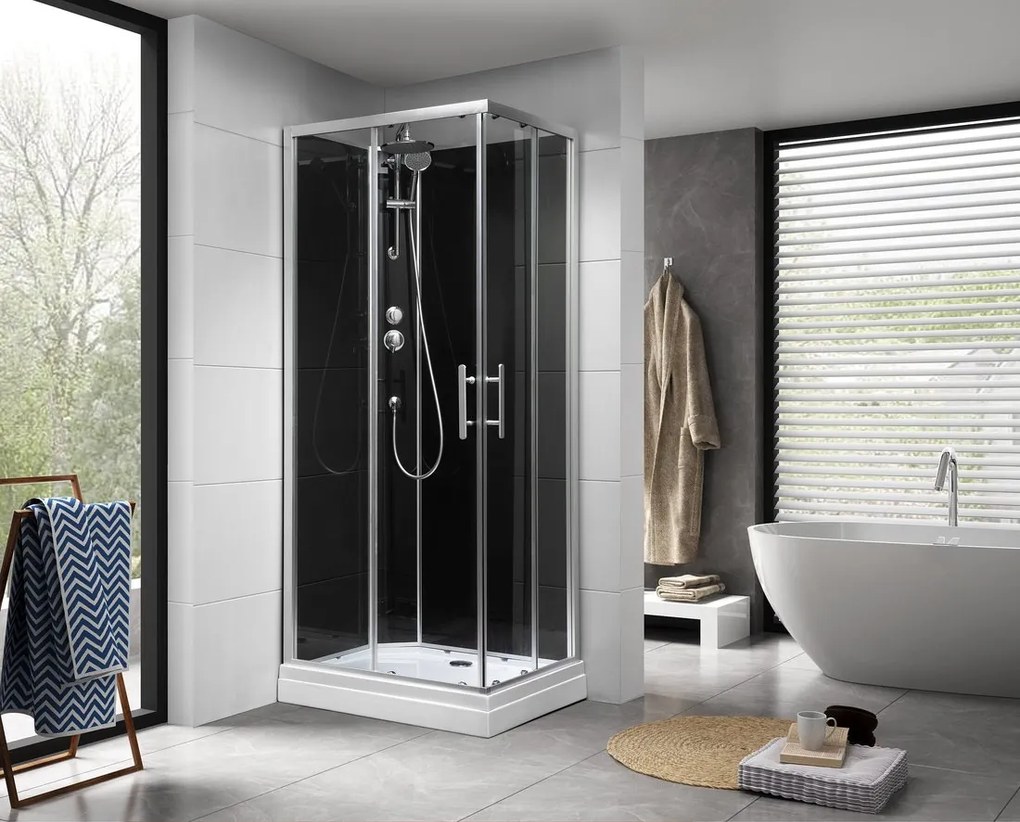 Aqualine Aqualine, GRANVIK obdélníkový sprchový box 700x900x2180mm, čiré sklo, GG70X90