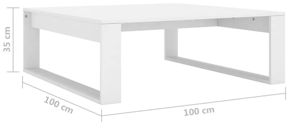 Konferenční stolek bílý 100 x 100 x 35 cm dřevotříska - Default Title