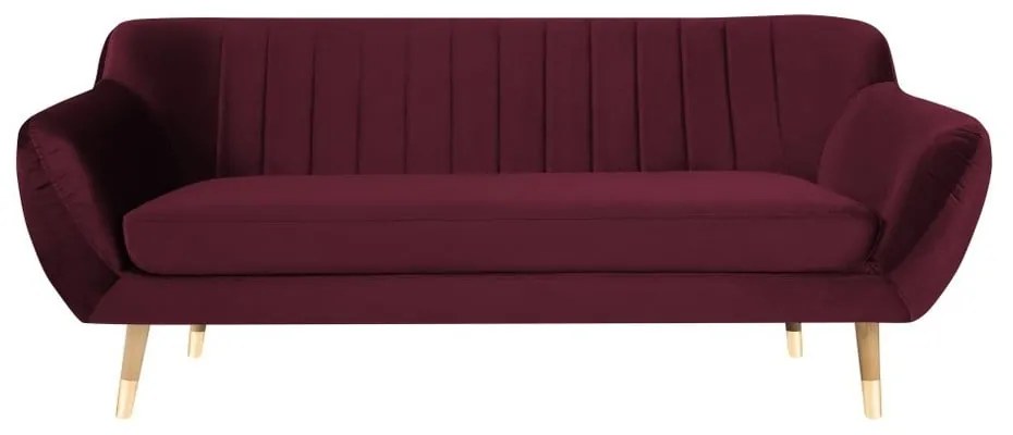 Vínová sametová pohovka Mazzini Sofas Benito, 188 cm