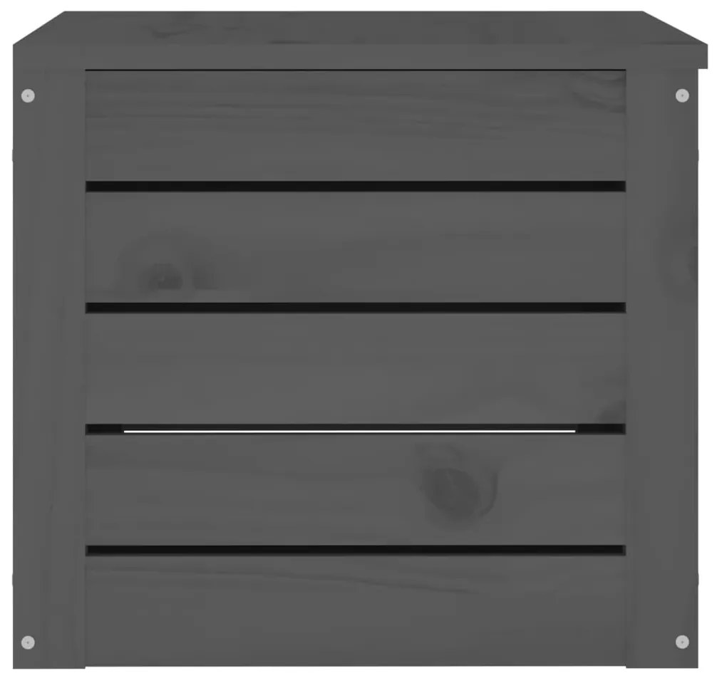 Úložný box šedý 59,5 x 36,5 x 33 cm masivní borové dřevo - Default Title