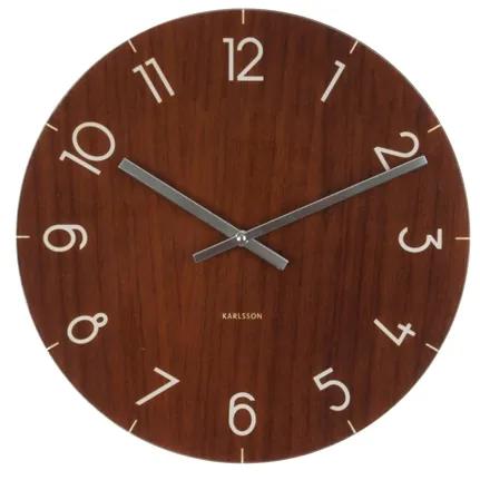 Stolní hodiny Maza, 17 cm, sklo, tmavé dřevo