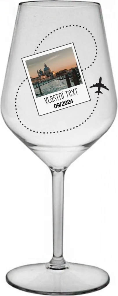 Personalizovaná nerozbitná sklenice s fotkou a cestovatelským motivem