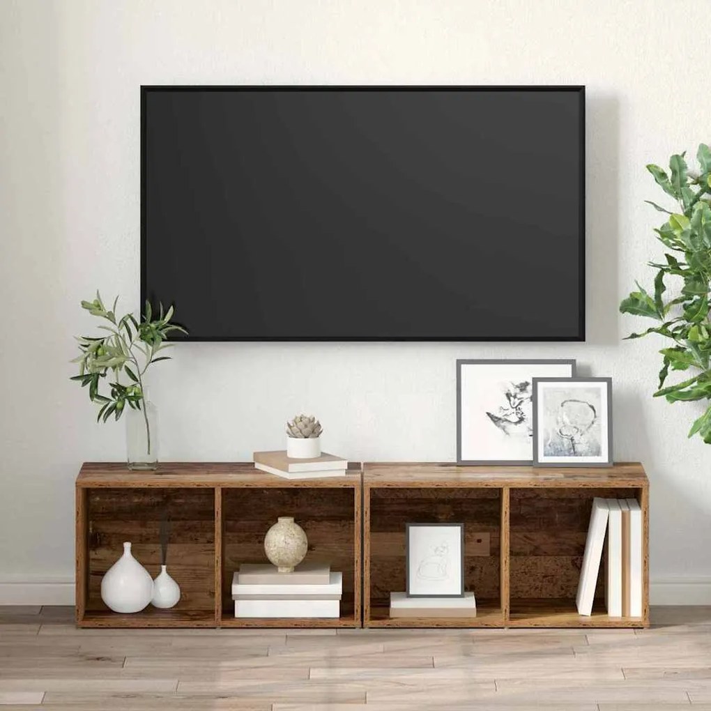 Sestava TV skříněk 2 ks Staré dřevo Kompozitní dřevo 3393519