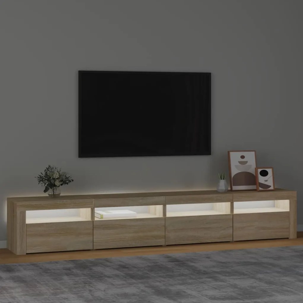 TV skříňka s LED osvětlením dub sonoma 240x35x40 cm 3152764