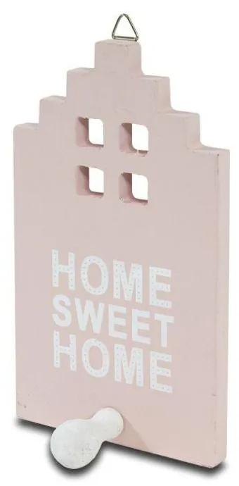 Růžový věšák home sweet home | BIANO