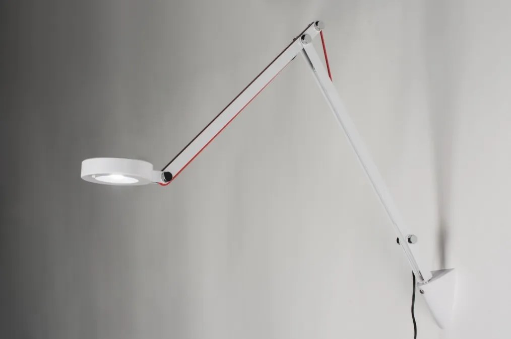 Nástěnné designové LED svítidlo s ramenem Raull White