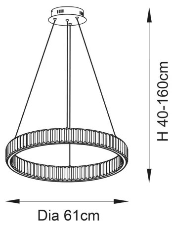 Endon 102255 - LED Stmívatelný lustr na lanku LAGUNA LED/36W/230V lesklý chrom